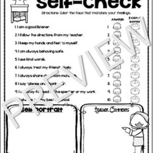 Student Self Assessment Checklist