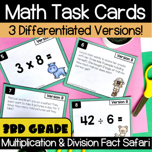 Third Grade Multiplication and Division Differentiated Math Fact Task ...