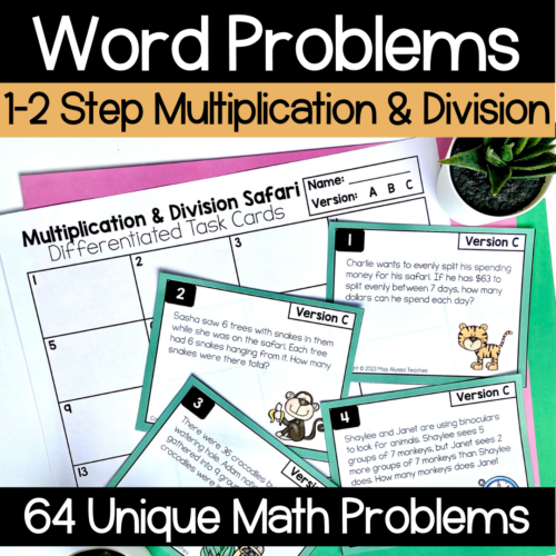 Third Grade Multiplication and Division Differentiated Math Fact Task ...