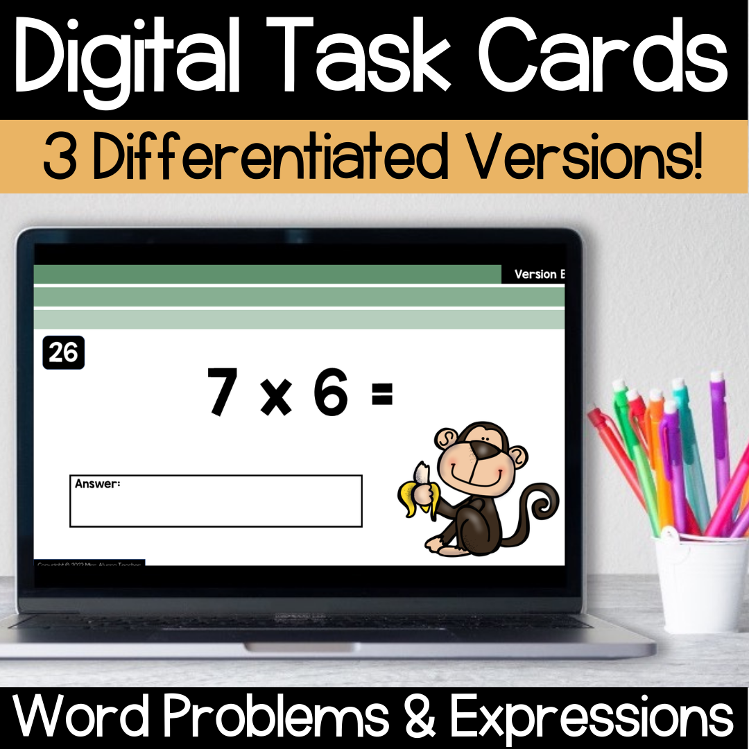 Third Grade Multiplication and Division Differentiated Math Fact Task ...