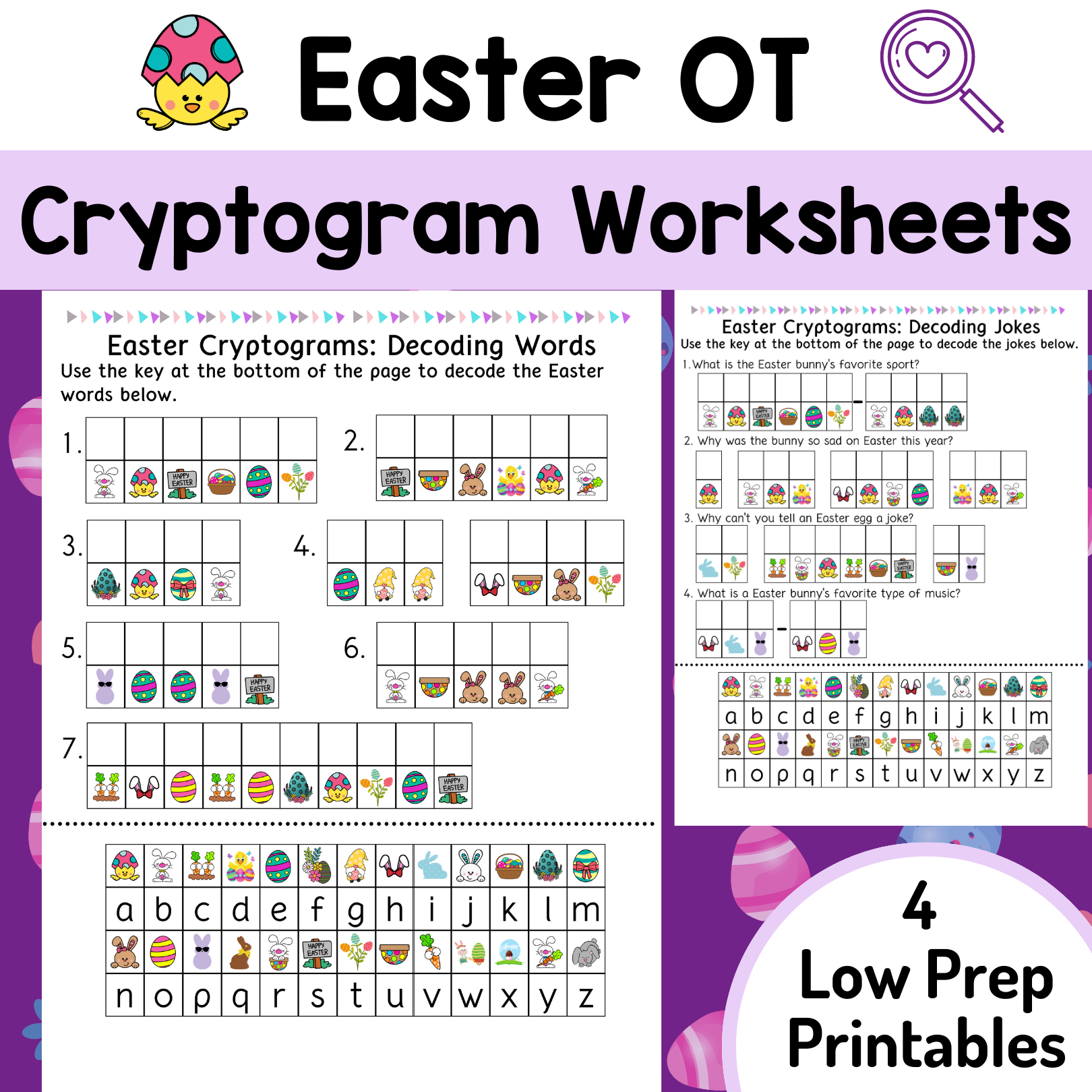 Easter Cryptogram and Decoding Worksheets - Classful