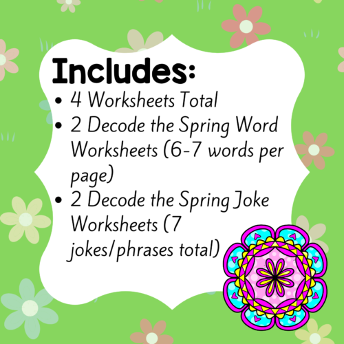 Spring Cryptogram and Decoding Worksheets - Classful