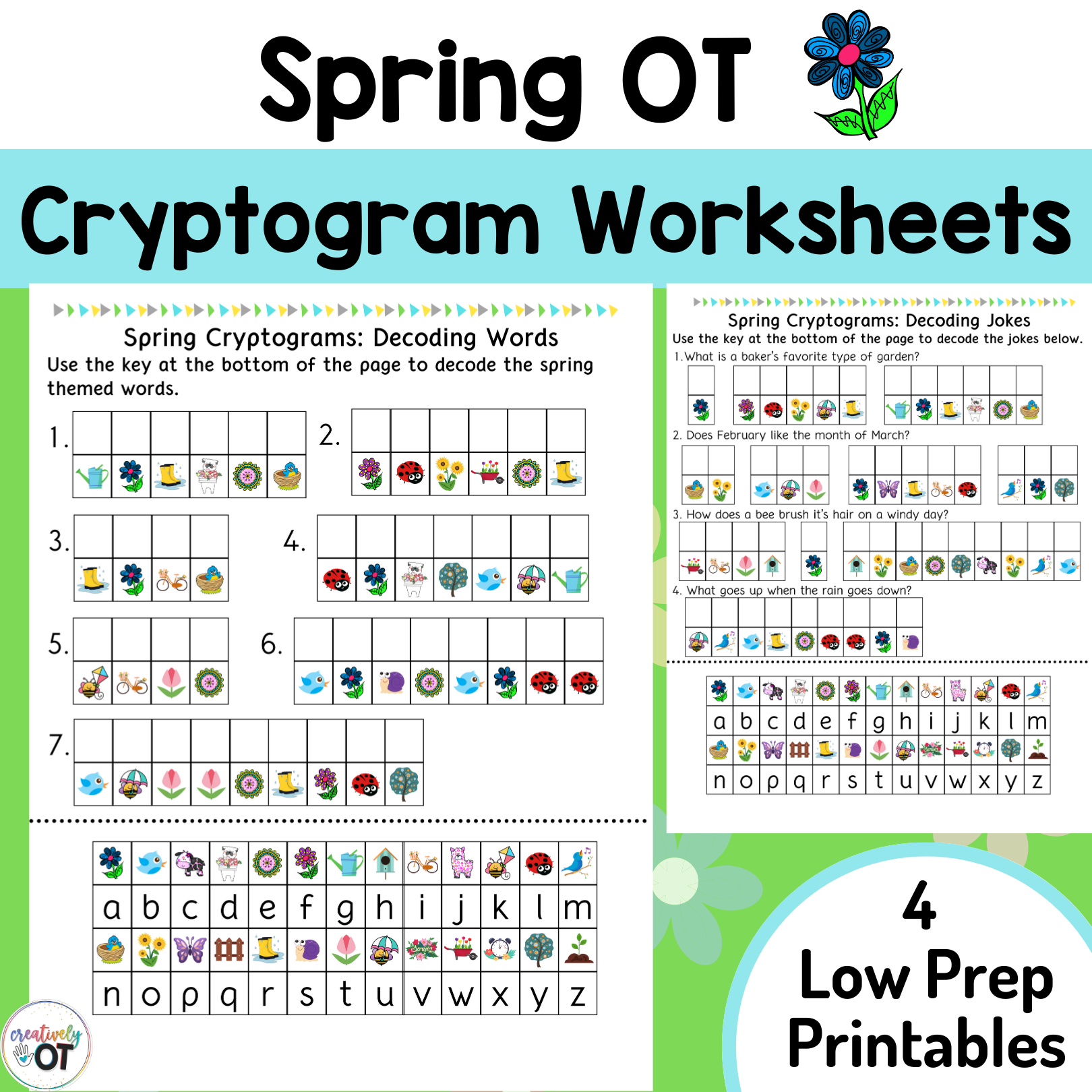 Spring Cryptogram and Decoding Worksheets - Classful