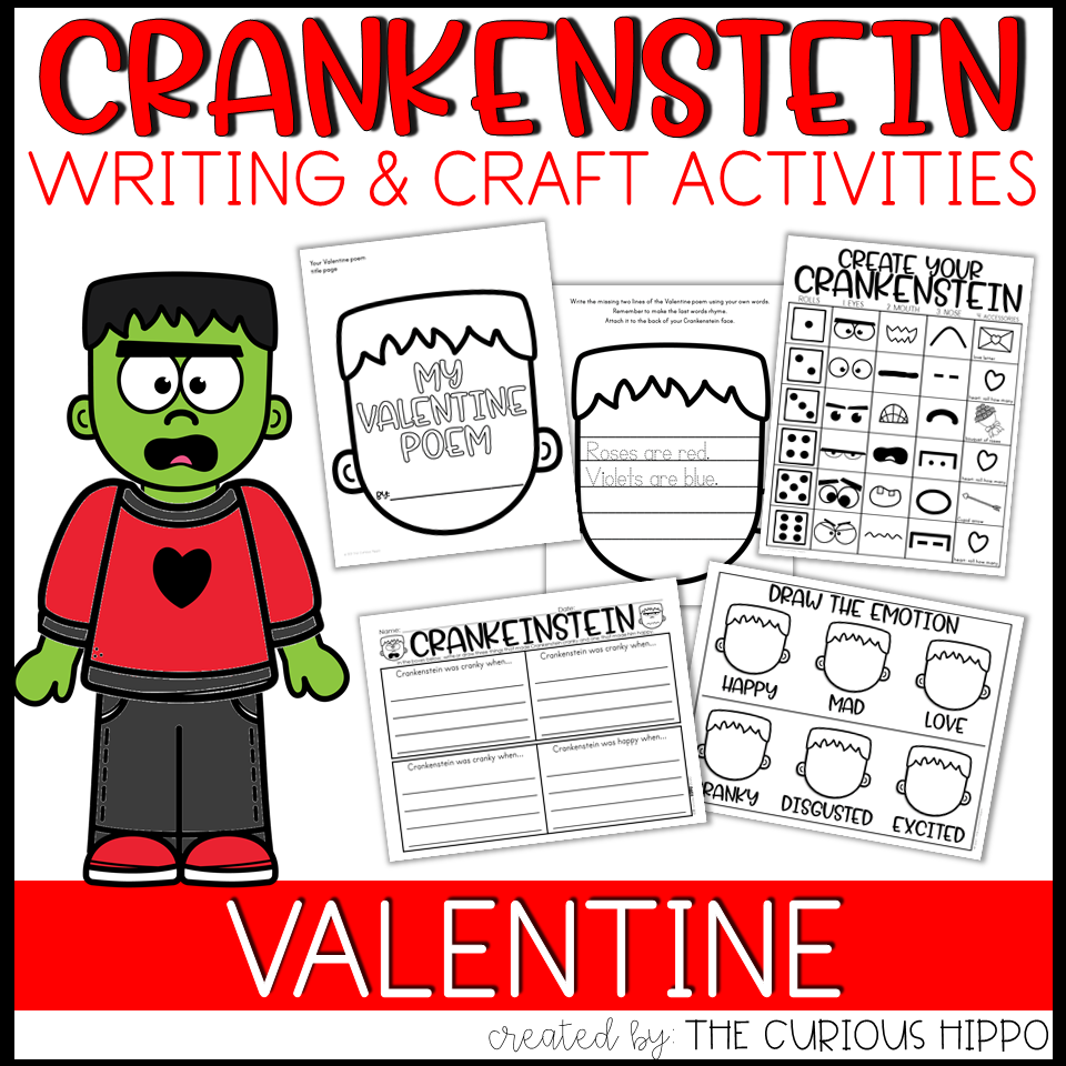 Crankenstein Valentine writing and craft activities - Classful