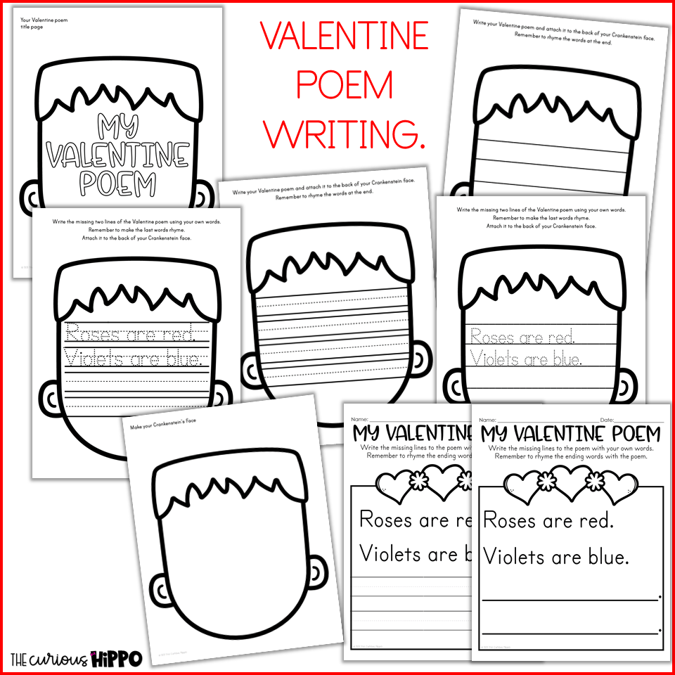 Crankenstein Valentine writing and craft activities - Classful