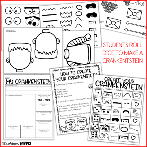 Crankenstein Valentine writing and craft activities - Classful
