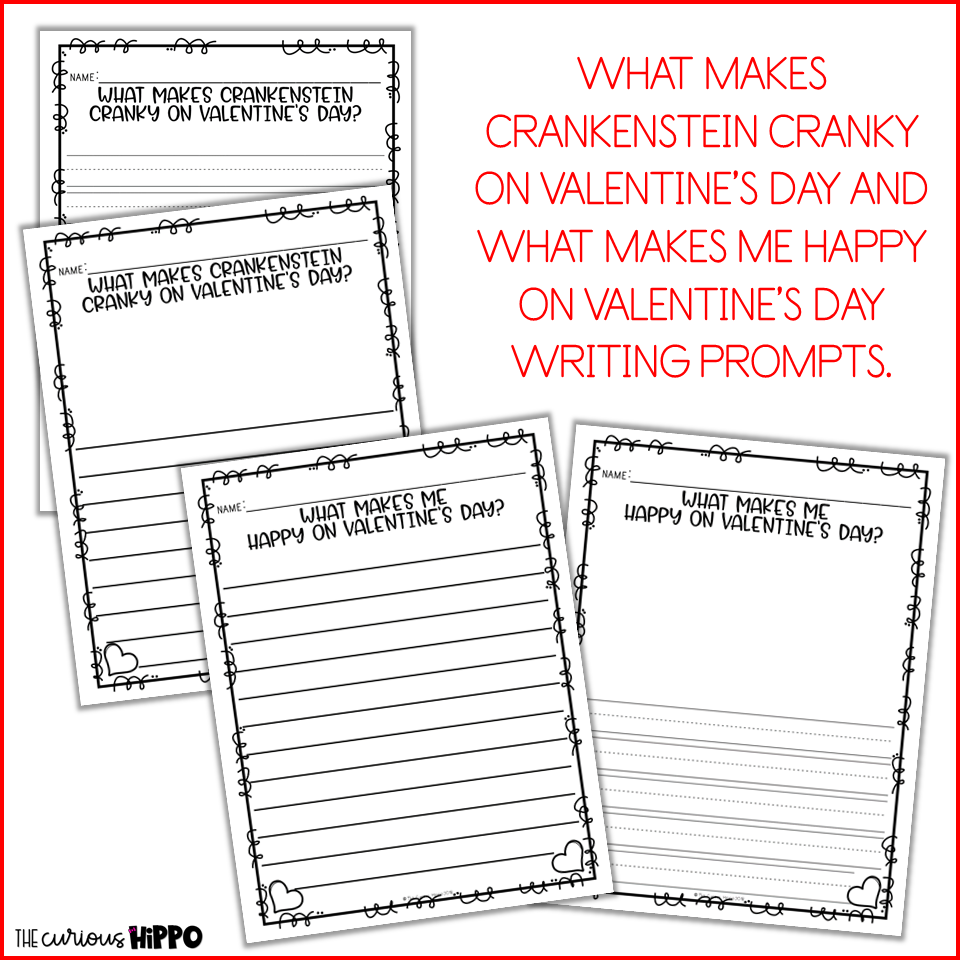 Crankenstein Valentine writing and craft activities - Classful