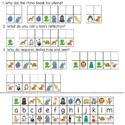 Zoo Cryptogram and Decoding Worksheets - Classful