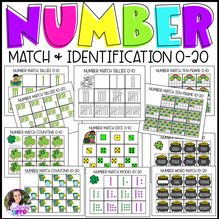 Number Matching and Identification - St. Patrick's Day - Classful