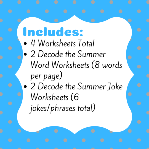 Summer Cryptogram and Decoding Worksheets - Classful