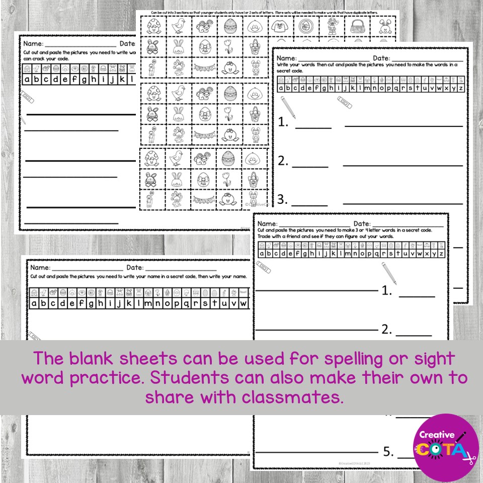 Easter Handwriting Secret Code Worksheets and Cryptogram Activities ...