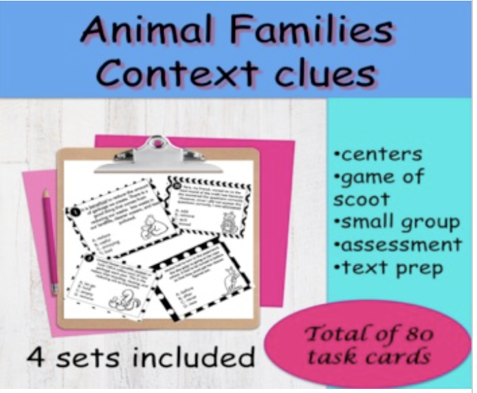 Context Clues Task Cards- Reading Comprehension - Classful