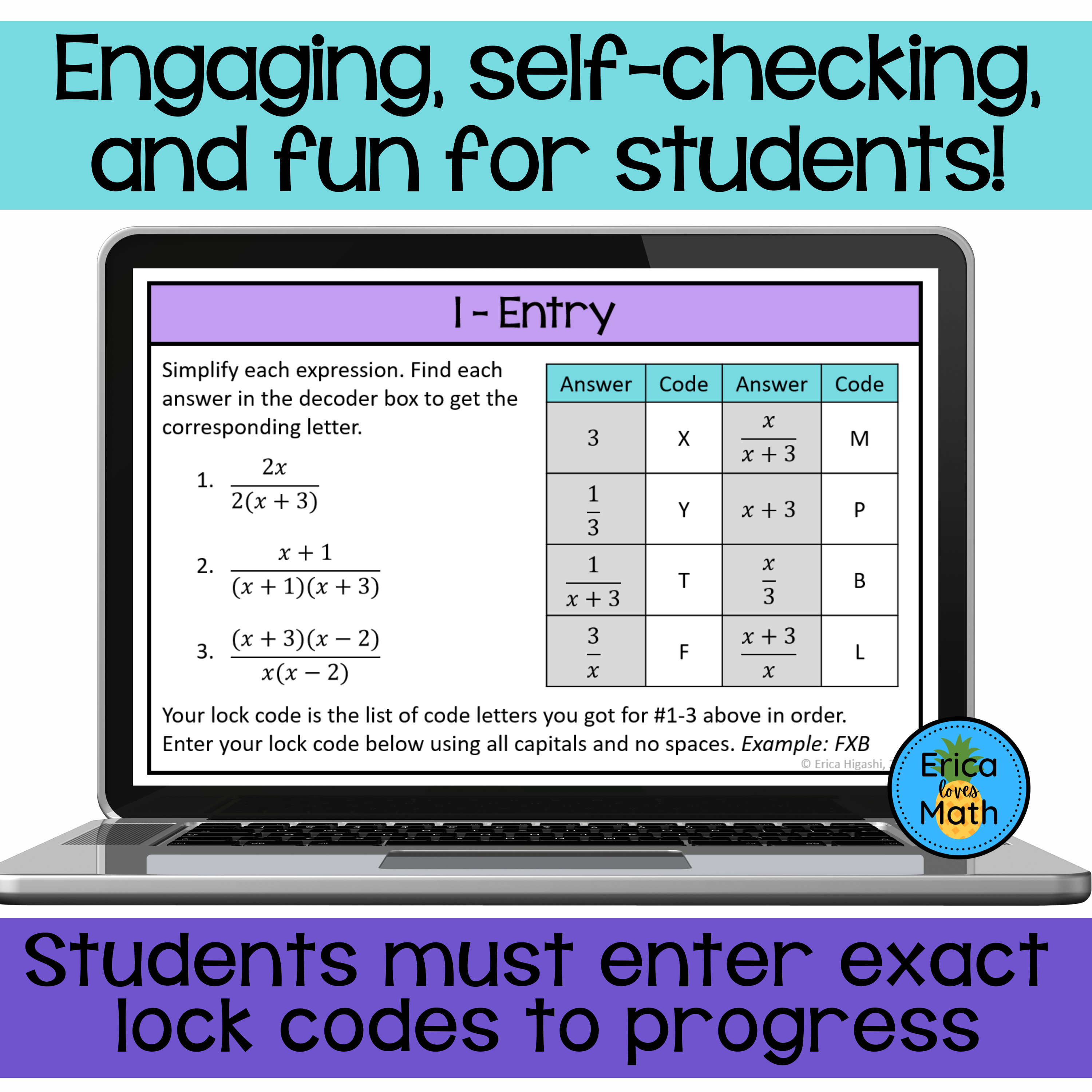 Rational Expressions & Equations Escape Room Activity (Digital ...
