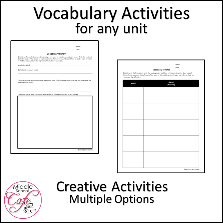 Vocabulary Activities For Any Unit - Classful