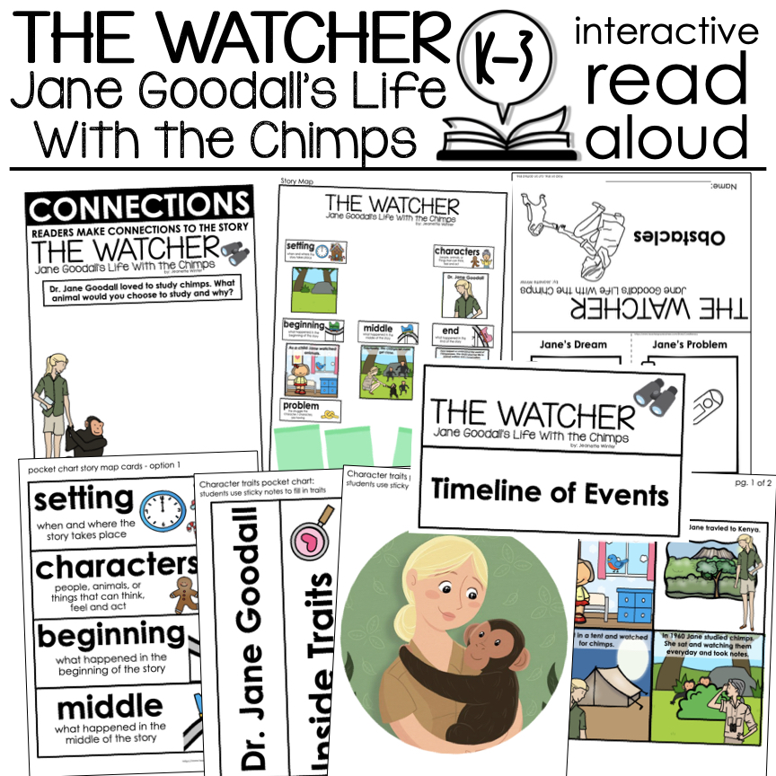 Jane Goodall The Watcher Interactive Read Aloud Activities | Women's ...