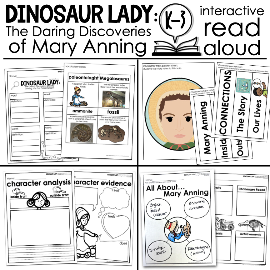 Dinosaur Lady Mary Anning Interactive Read Aloud Activities | Women's ...