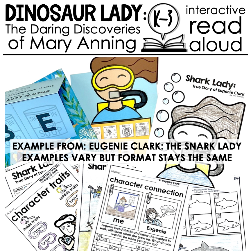 Dinosaur Lady Mary Anning Interactive Read Aloud Activities | Women's ...