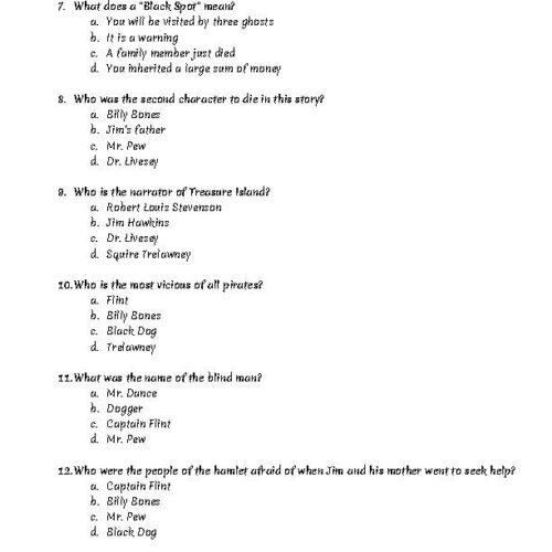 Treasure Island Book Quizzes - Classful