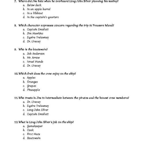 Treasure Island Book Quizzes - Classful