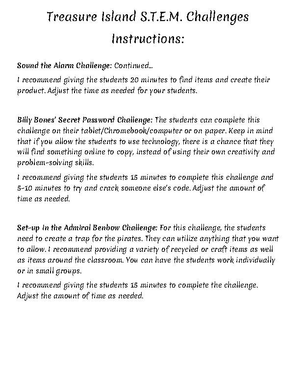 Treasure Island STEM/STEAM Activities - Classful