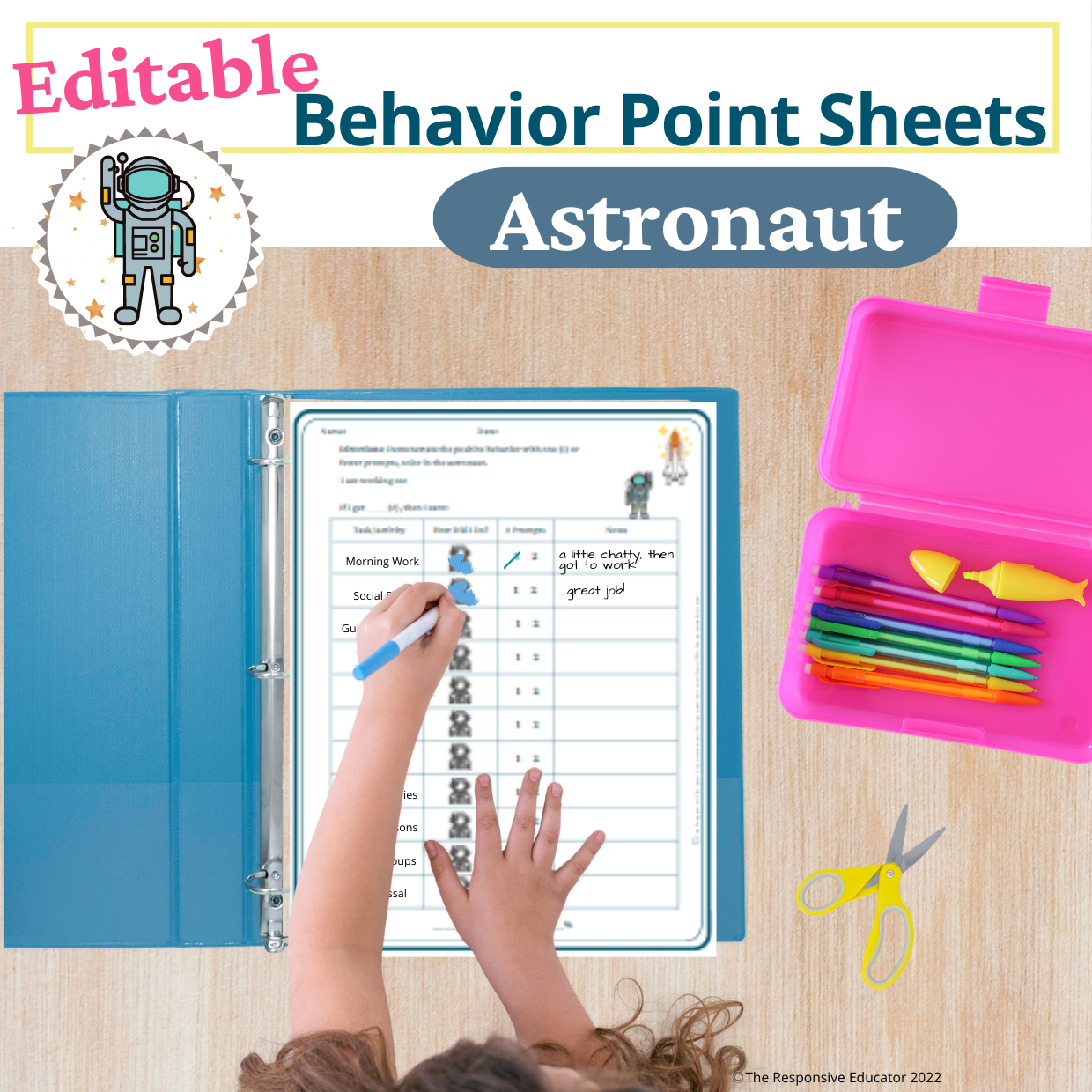 Point Sheet for Behavior- Astronaut - Classful