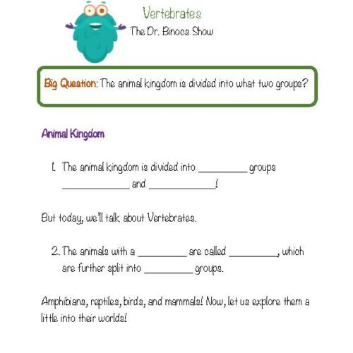 Vertebrates The Dr. Binocs Show - Classful