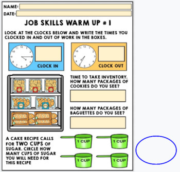 Life Skills - Job Skills - Warm Ups - Vocational Skills - Bakery Jobs ...