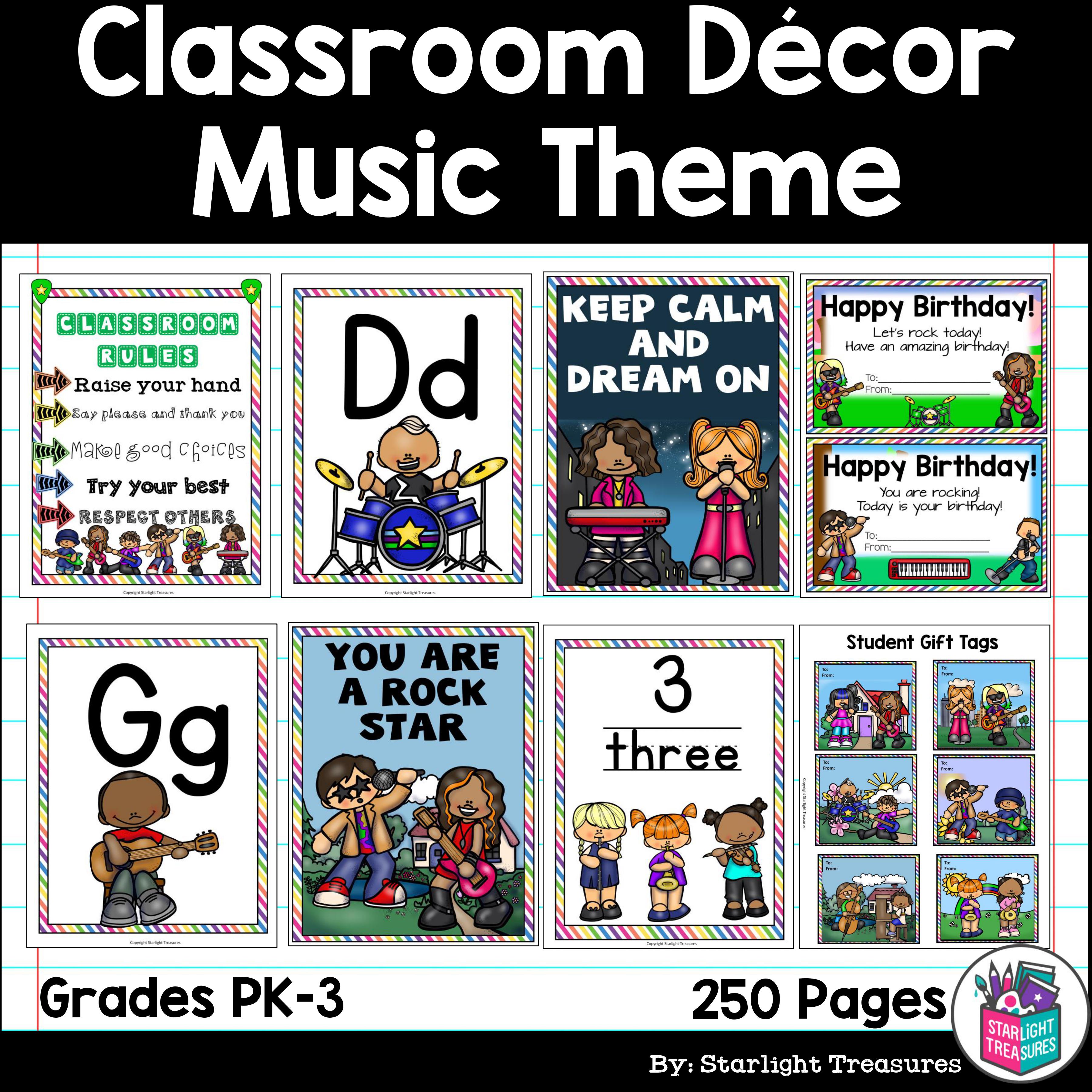 Classroom Decor Pack - Music Theme - Classful