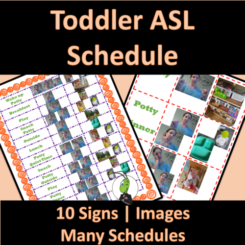 Toddler Day Schedule Visual with Pictures American Sign Language (ASL ...