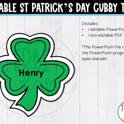 Editable St. Patrick's Day Cubby Tags - Classful