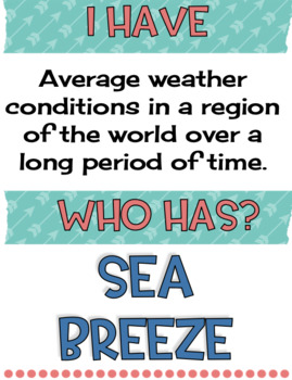 Weather vocabulary game I have... Who has - Classful