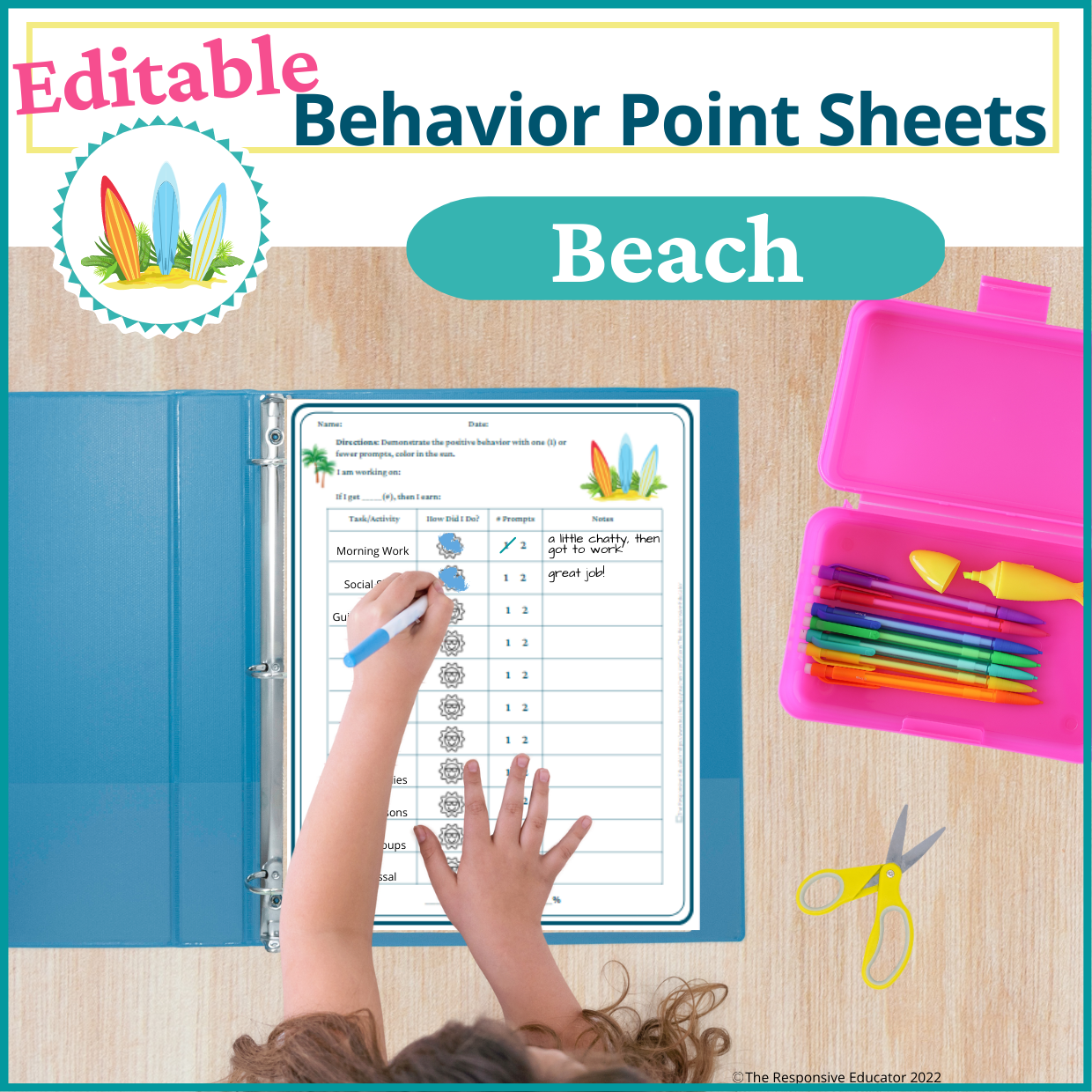 Point Sheet for Behavior- Beach - Classful