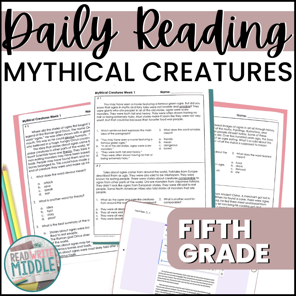 Main Idea Reading Comprehension Passages ELA Bell Ringers Morning Work ...