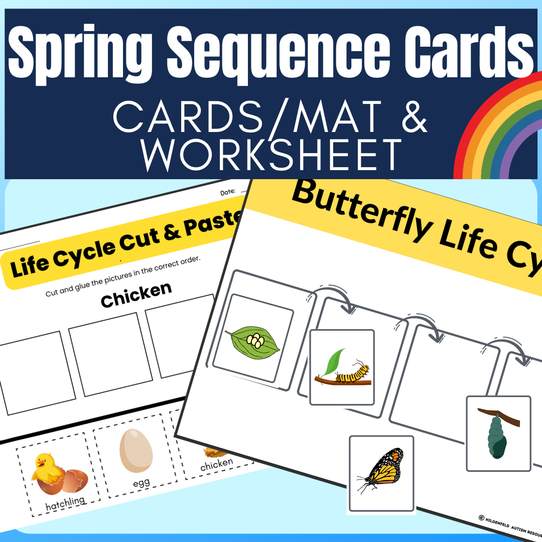 Spring 4 Step Sequence Cards & Mats and Cut & Paste Worksheets - Classful