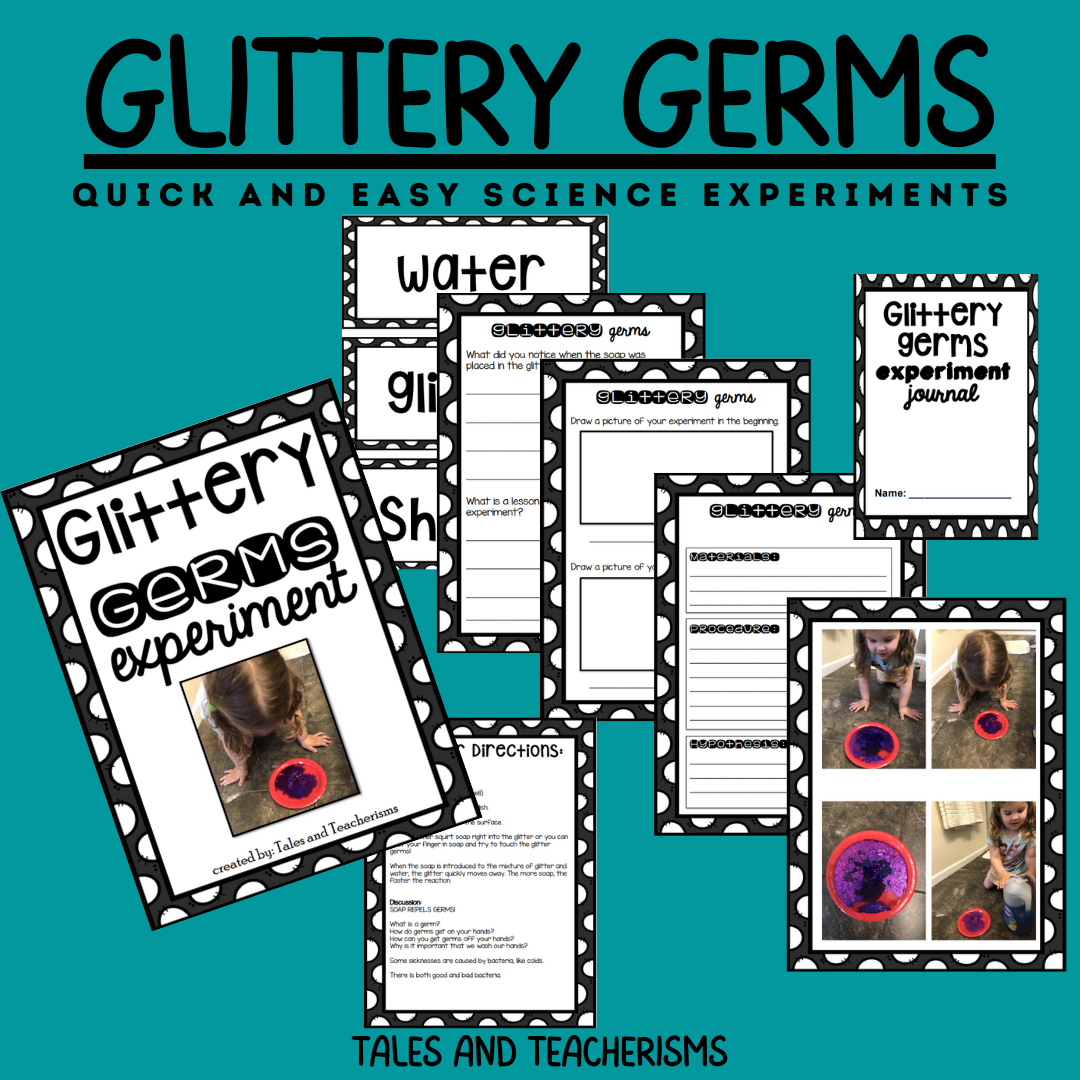 Quick and Easy Science Experiment- Glittery Germs! STEM Challenge for ...