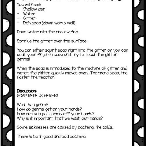 Quick and Easy Science Experiment- Glittery Germs! STEM Challenge for ...