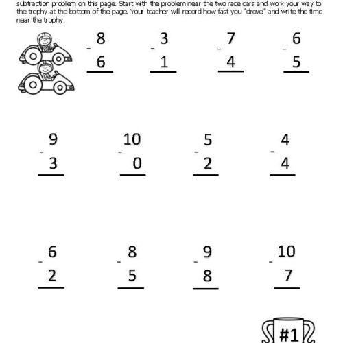 Single Digit Subtraction Worksheets and Timed Assessments - Classful