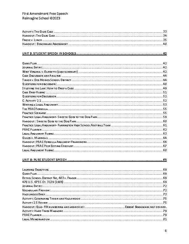 First Amendment Free Speech Semester Course - Classful