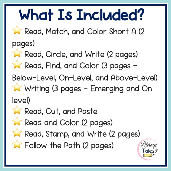 Short U Vowel Sound Activities and Lesson Plans Unit - Classful