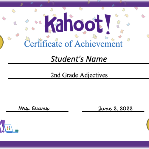 Kahoot Award - Editable - Classful
