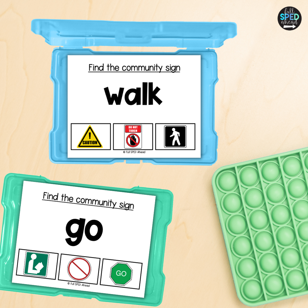 Community Signs and Environmental Print Task Cards for Special ...