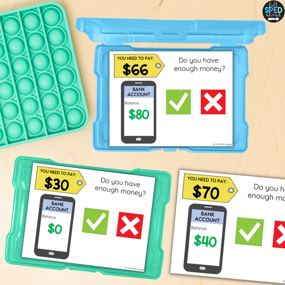 Free Money Management & Budgeting Bank Account Task Cards for Special ...