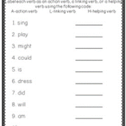 Super Simple Worksheets ~ Grammar ~ Action, Linking, and Helping Verbs ...