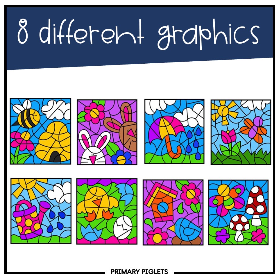 SPRING MATH | SPRING COLOR BY NUMBER | SPRING COLOR BY CODE | DIVISION ...