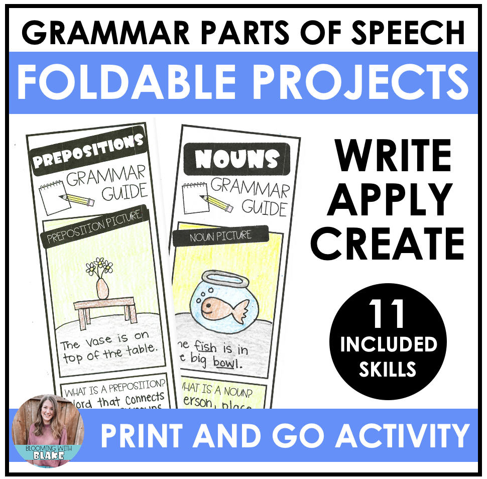 Grammar Review Practice Project | Parts of Speech Foldable Brochures ...