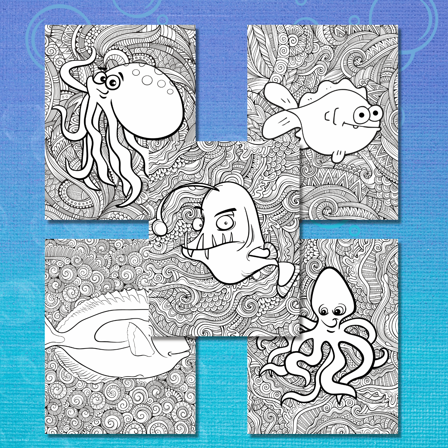 FISH FRIENDS Coloring Book | Fish & Sea Creatures, 15 Coloring Pages ...