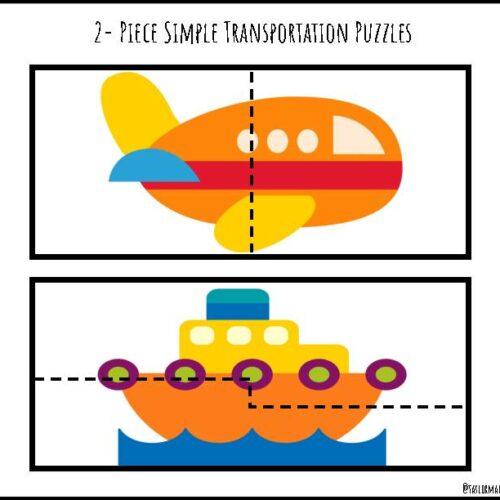 Transportation Themed Printable Puzzles Pack for PreK & Kindergarten ...