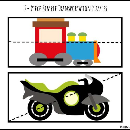Transportation Themed Printable Puzzles Pack for PreK & Kindergarten ...