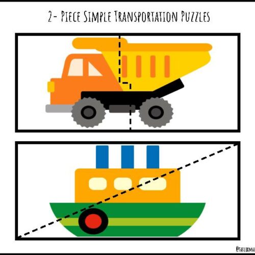 Transportation Themed Printable Puzzles Pack for PreK & Kindergarten ...