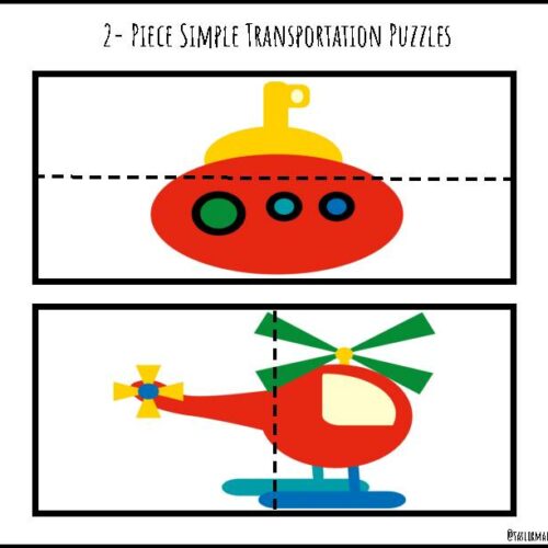 Transportation Themed Printable Puzzles Pack for PreK & Kindergarten ...